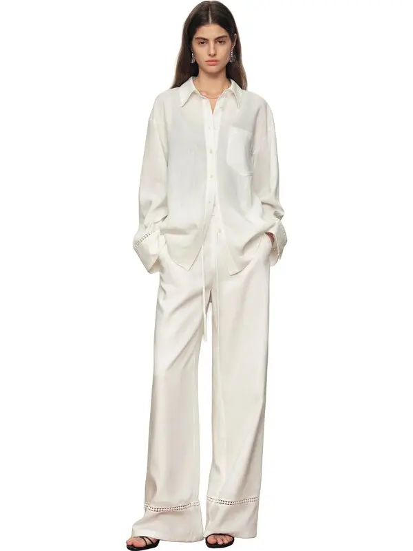 Fabrique Eve Openwork Relaxed Cotton Shirt - White