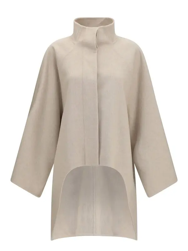Alaïa Asymmetric Double Face Cashmere Coat - Beige