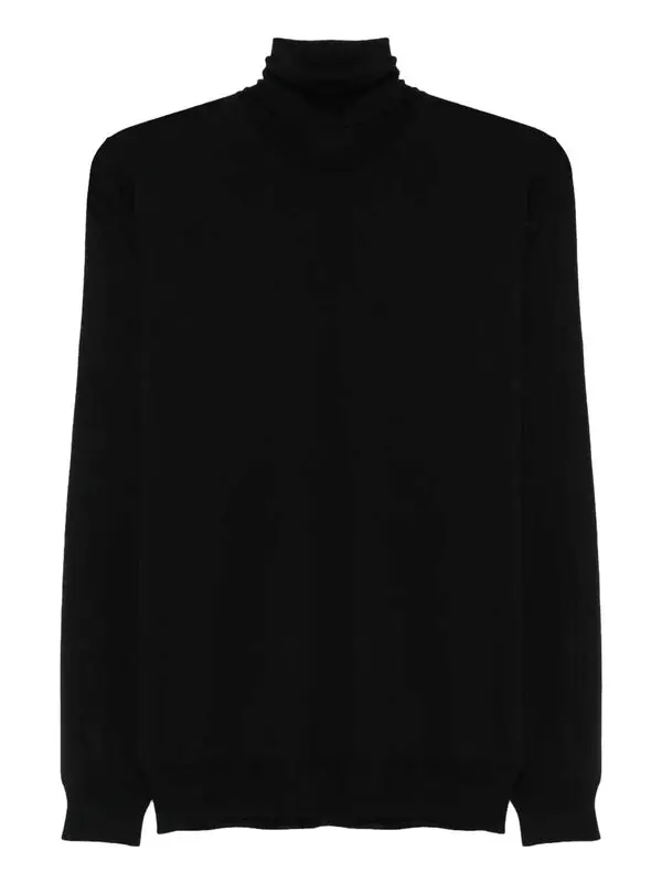 LARDINI Wool Turtleneck Sweater - Black