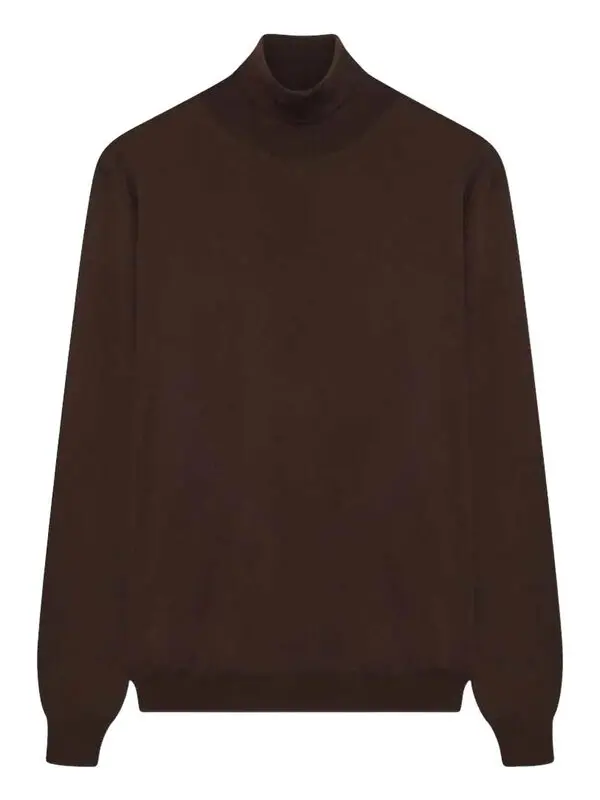 LARDINI Wool Turtleneck Sweater - Brown
