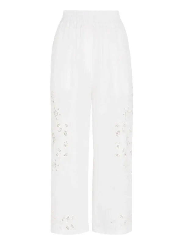 Dolce & Gabbana Embroidered Linen Shorts - White