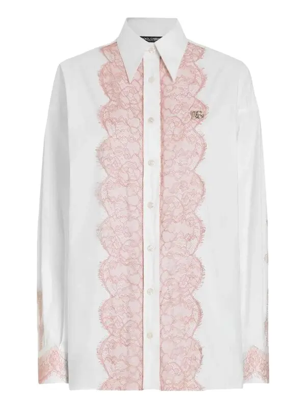 Dolce & Gabbana Dna Shirt With Lace Detail - White