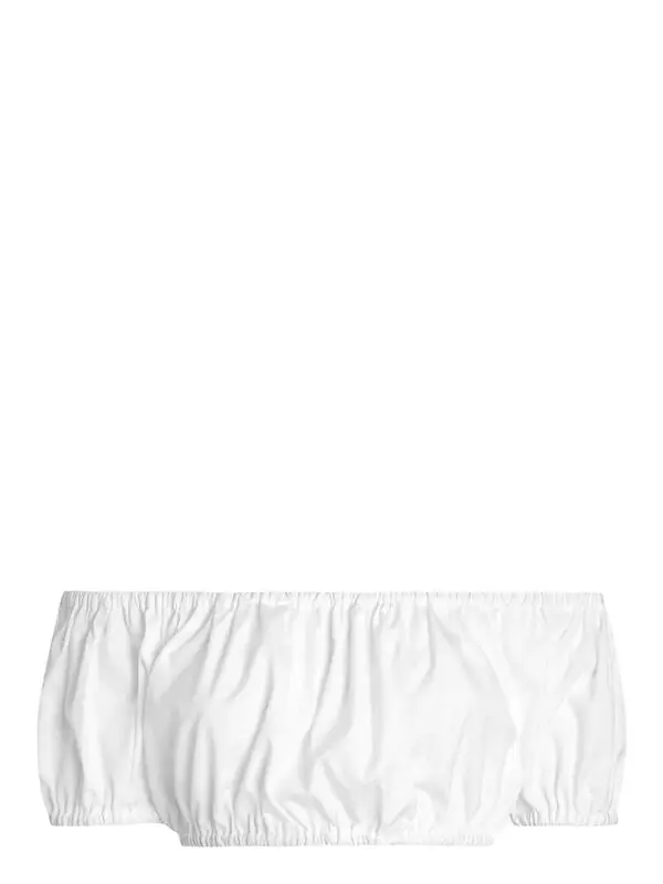 Dolce & Gabbana Ruched Off-the-shoulder Cropped Top - White