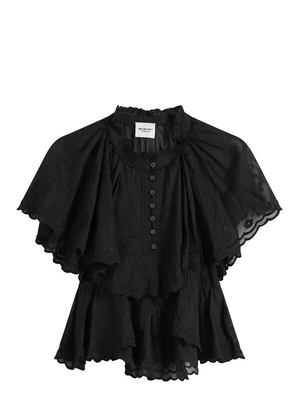 Isabel Marant Étoile Lorna Broderie Anglaise Blouse - Black
