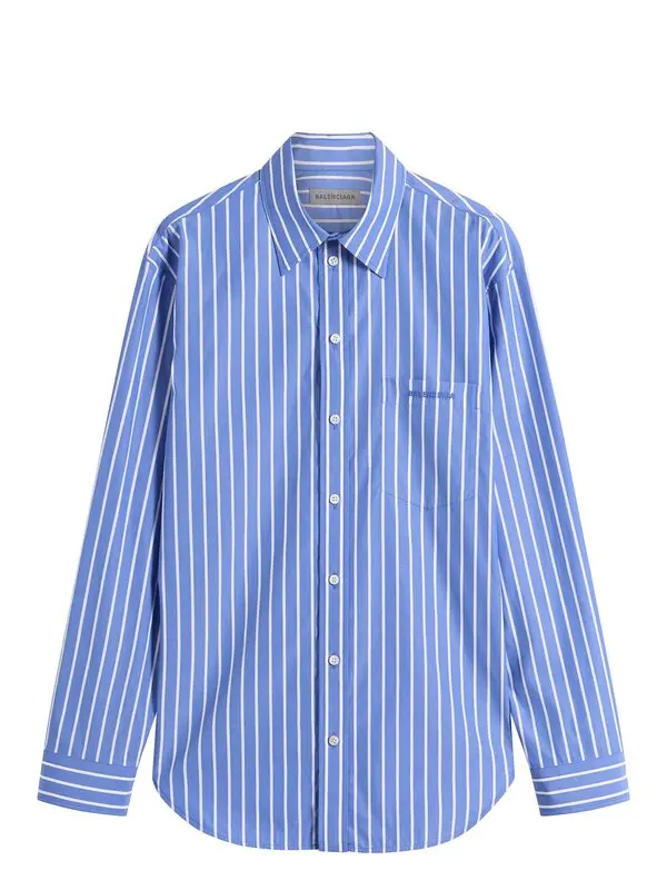 Balenciaga Stripe Regular Fit Shirt - Blue/white