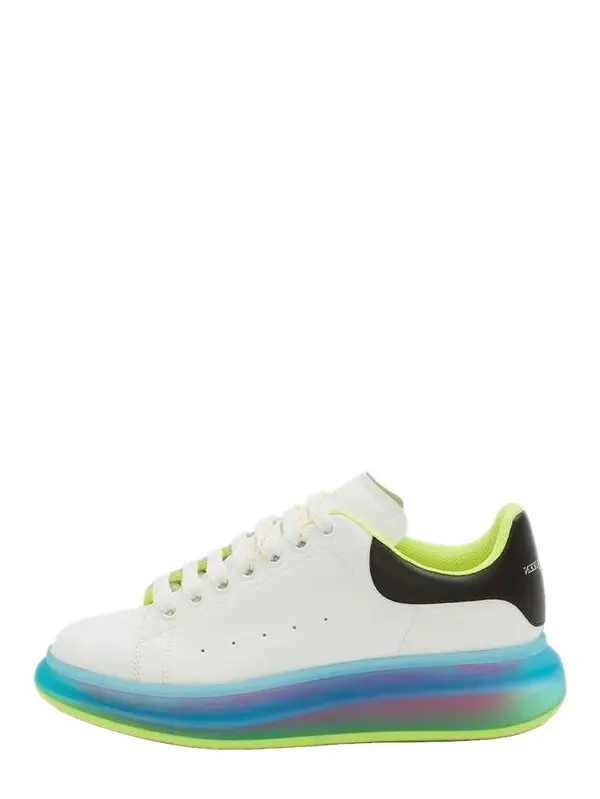 Alexander McQueen Oversized Sneaker 'transparent Sole White Iridescent - White/black/multicolor