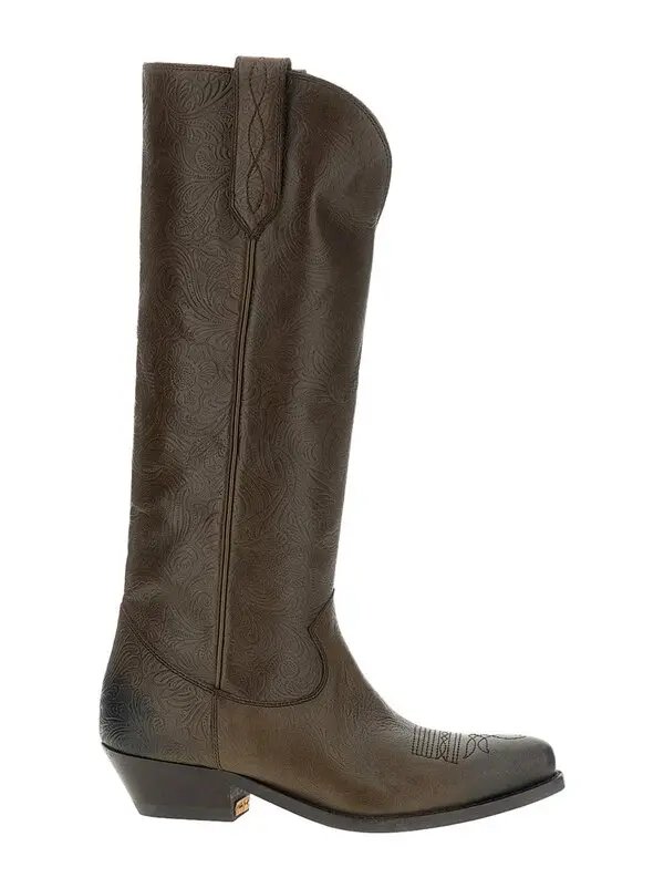 GOLDEN GOOSE Wish Star Texan Boots - Marrone