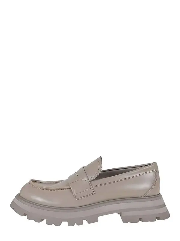 Alexander McQueen Wander Leather Loafers - Brown/grey