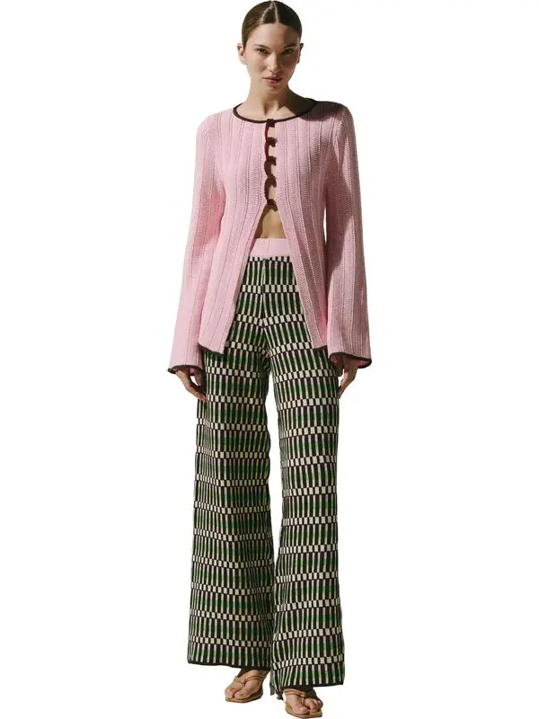 BAOBAB Kina Wide Leg Knit Pants - Disco Rosa