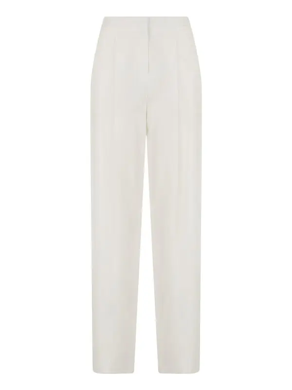 Elisabetta Franchi High-waisted Straight Leg Trousers - White