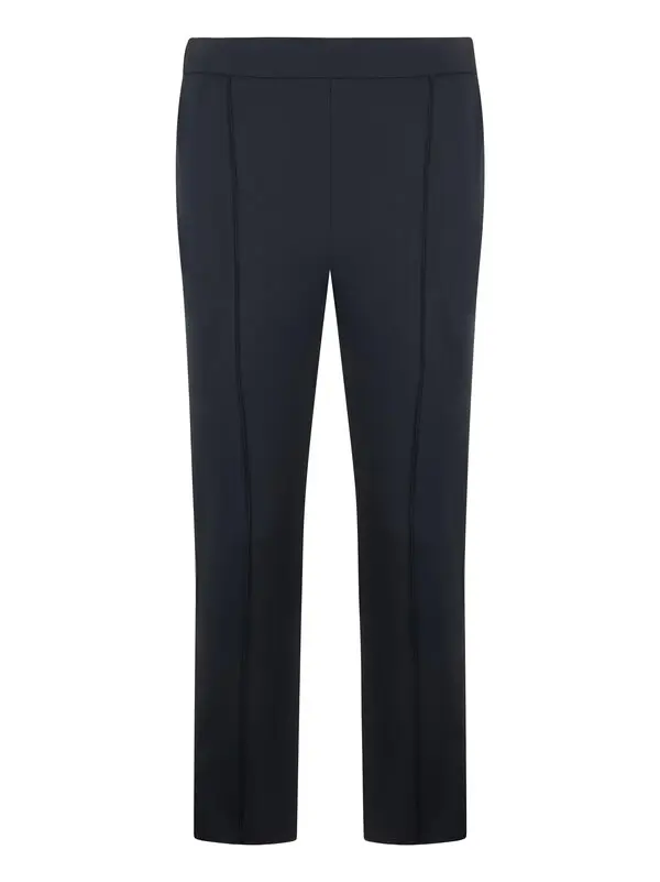 Elisabetta Franchi High-waist Slim Straight Fit Cropped Stretch Pants - Black