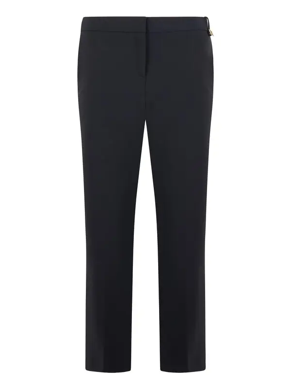Elisabetta Franchi Crepe Trousers With Belt - Black