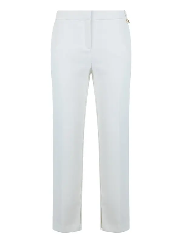 Elisabetta Franchi Crepe Pull-on Pants With Elastic Waist - Ivory