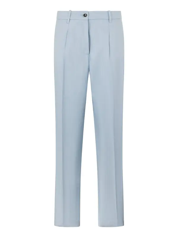 NINE:INTHE:MORNING Straight Linen Trousers - Light Blue