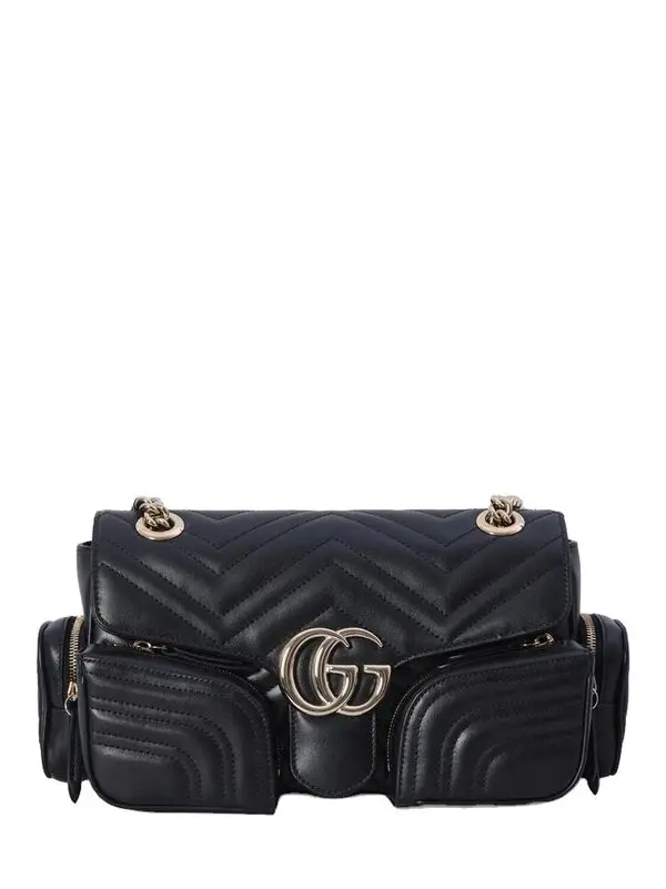 Gucci Marmont Gg Mini Handbag - Black