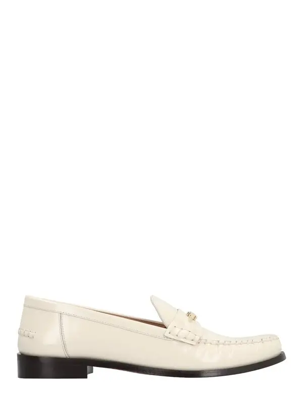FERRAGAMO Horsebit Round-toe Leather Loafers - Panna