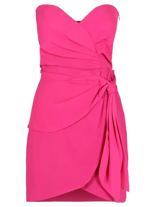Federica Tosi Off-the-shoulder Knotted Mini Dress - Fuchsia