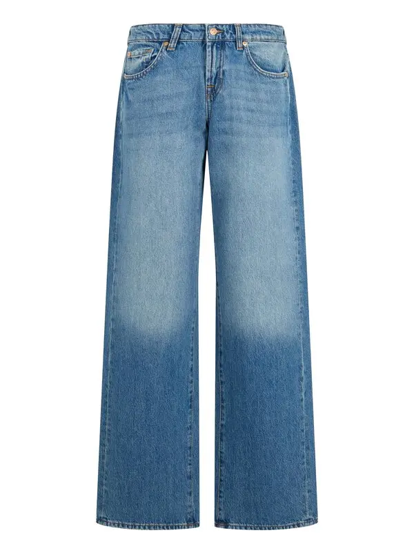 7 For All Mankind Wide-leg Jeans With Easy-adjust Waist Loops - Denim