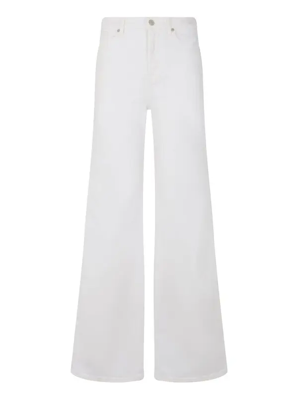 7 For All Mankind Flared High-waist Wide-leg Jeans - White
