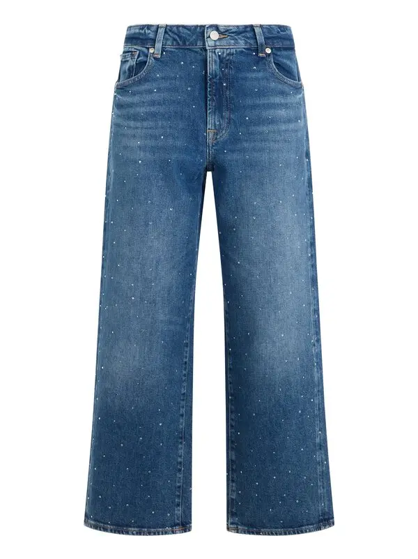 7 For All Mankind High-waist Wide-leg Jeans With Embellishments - Blue