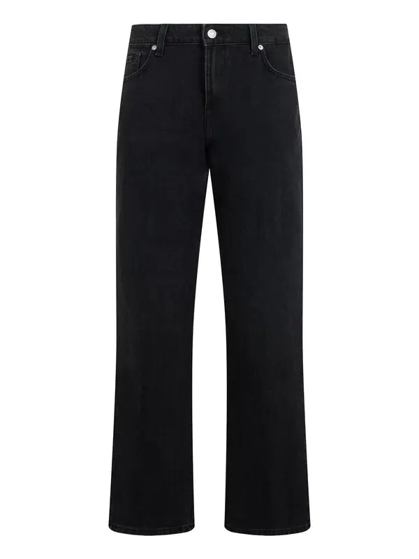 7 For All Mankind Straight-cut Cotton Denim Jeans - Black
