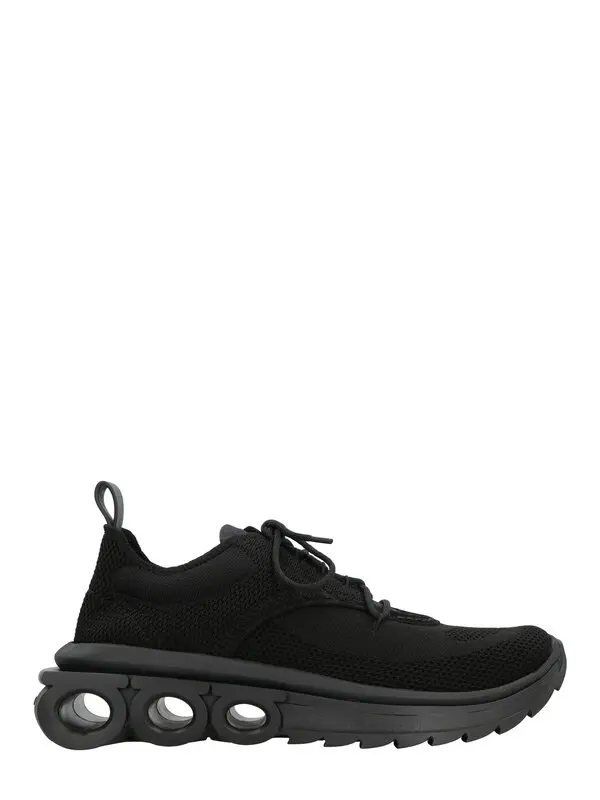 FERRAGAMO Nima Mini Leather Running Sneaker - Black