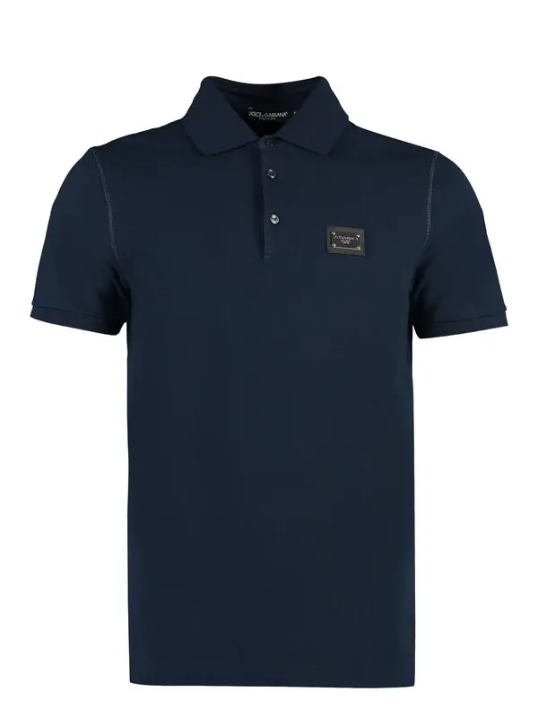 Dolce & Gabbana Short-sleeve Cotton Polo Shirt - Blue