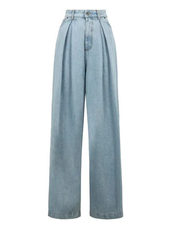 Giuseppe Di Morabito Wide-leg High-waist Pleated Jeans - Denim