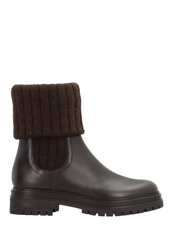 GIANVITO ROSSI Tenney Leather Chelsea Boots - Brown