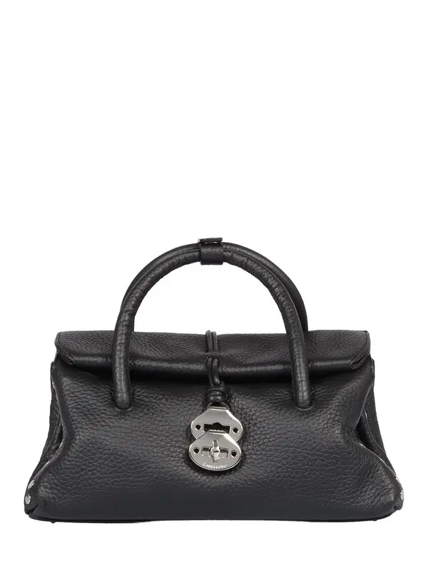 ZANELLATO Centauro S Grainy Leather Dotta Handbag - Black
