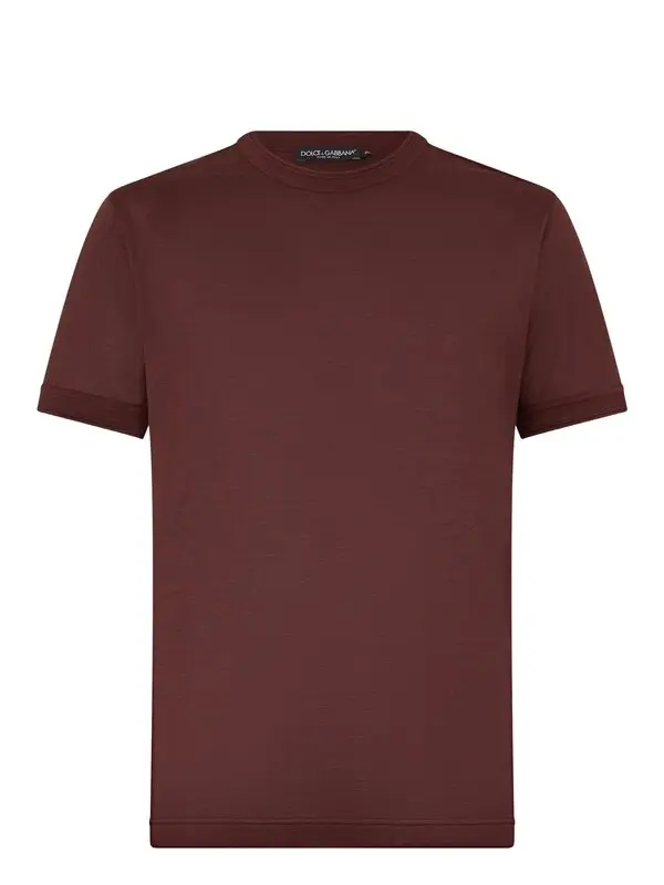 Dolce & Gabbana Essential Silk T-shirt With Short Sleeves And Round Neck - Red