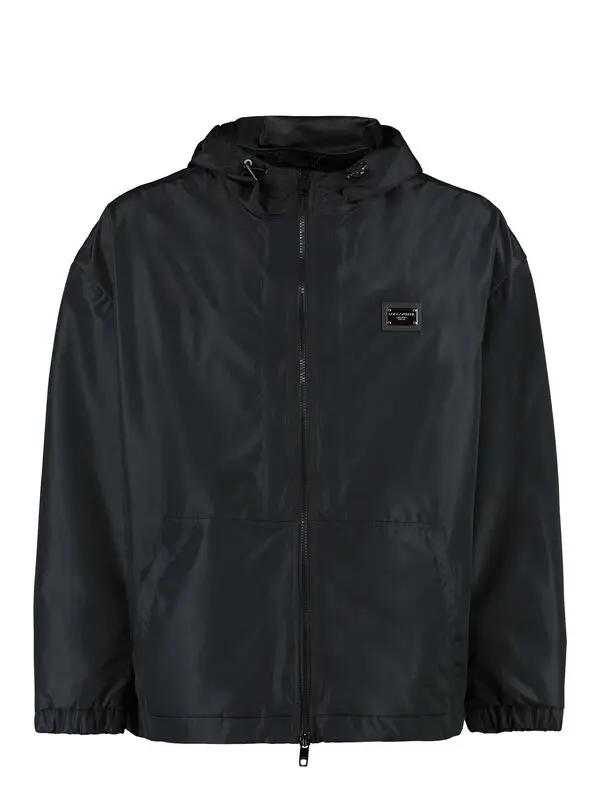 Dolce & Gabbana Technical Fabric Hooded Jacket - Black