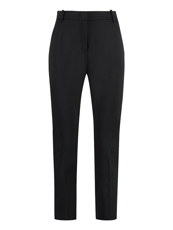 Pinko Bello Straight-leg Trousers With Two Back Welt Pockets - Black