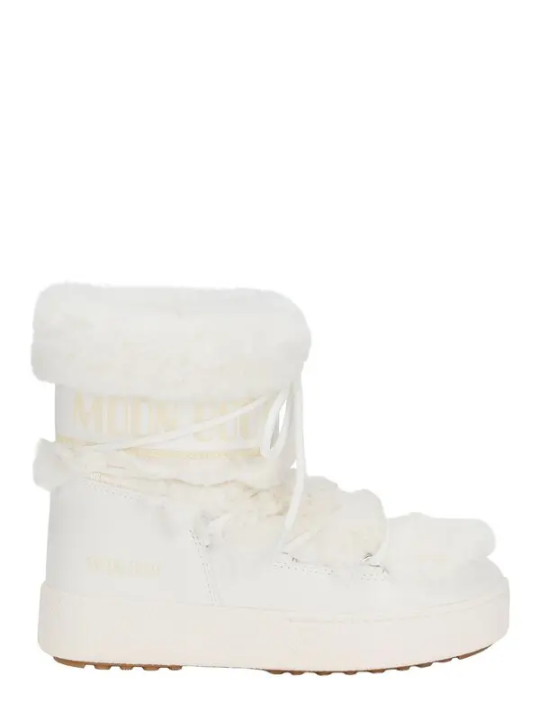 Moon Boot Icon Low Mini Eco-fur Lace-up Boots - White