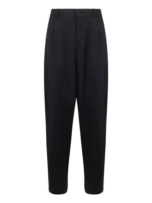 Giorgio Armani S Virgin Wool Trousers - Blue