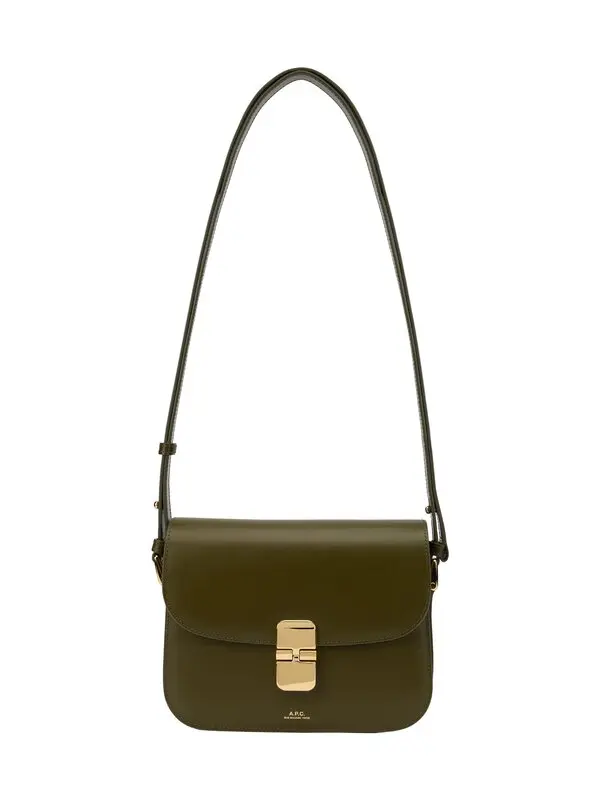 A.p.c. Grace Mini Leather Shoulder Bag - Green