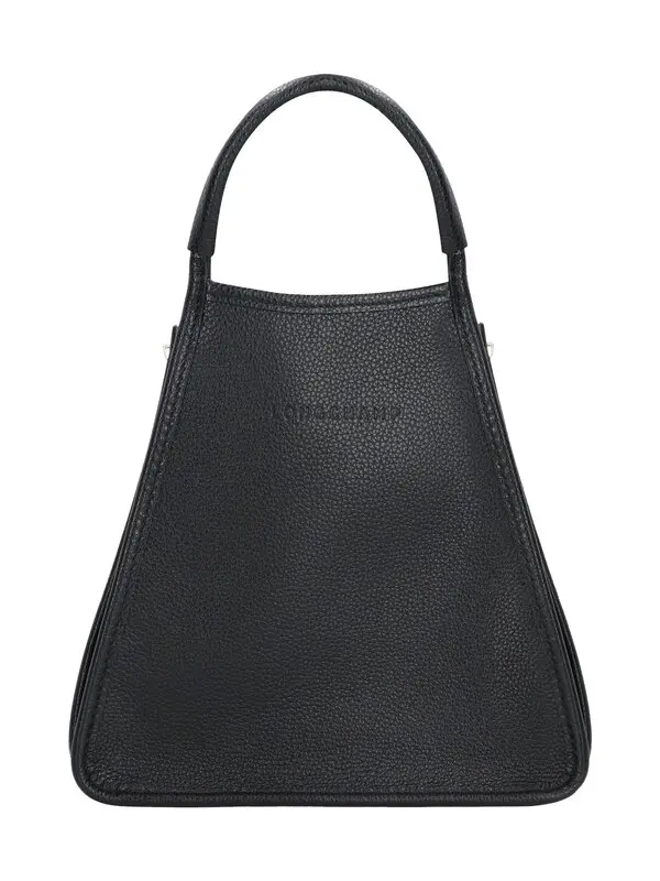 Longchamp Le Foulonné Grainy Leather Handbag - Black