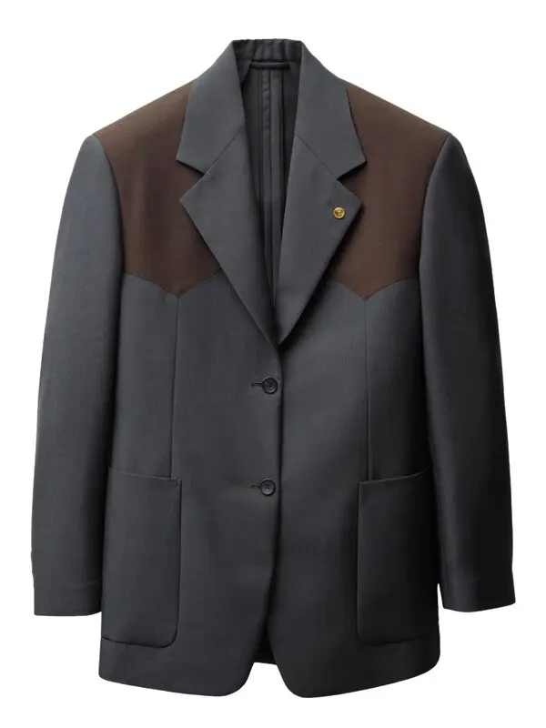 Versace Tailored Blazer With Notch Lapels - Grey