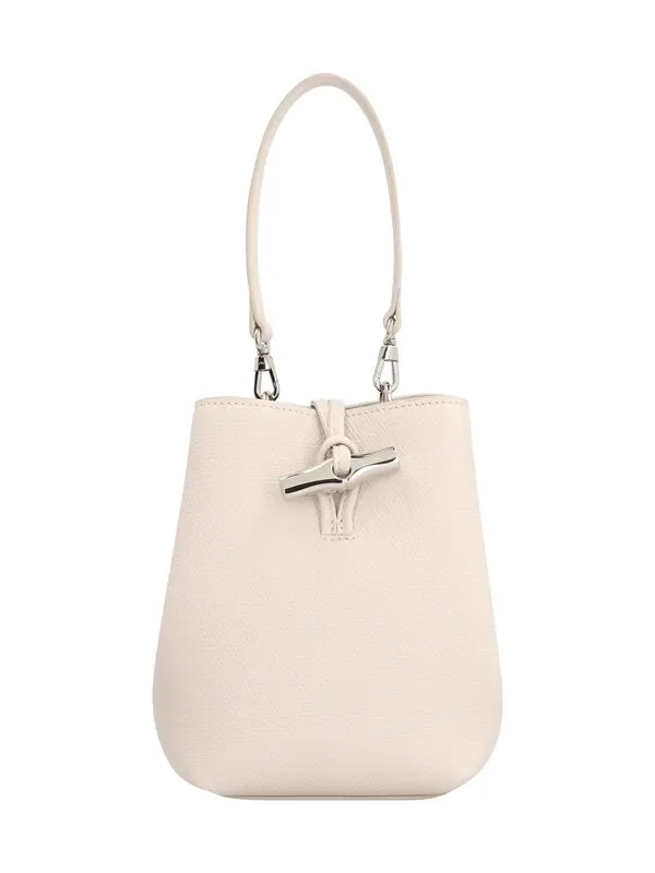 Longchamp Le Roseau Xs Grainy Leather Mini Bucket Handbag - Ivory