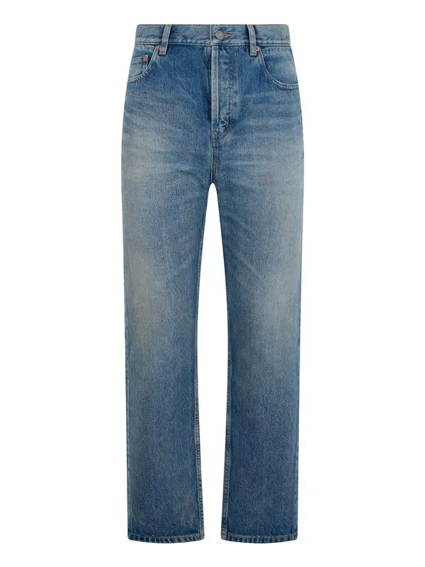Saint Laurent Cropped Straight-cut Cotton Jeans - Denim