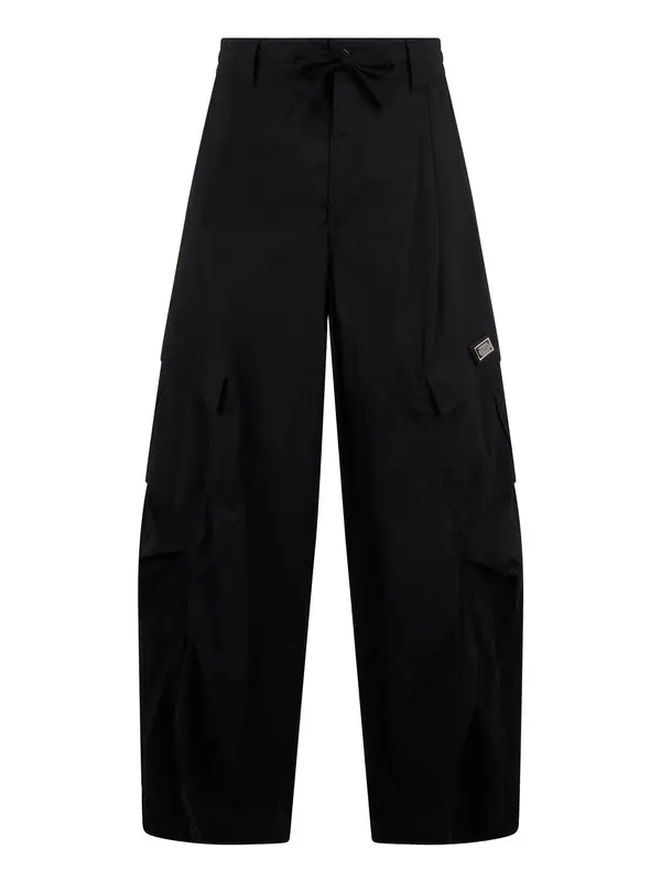 Dolce & Gabbana Loose Fit Cotton Cargo Pants - Black