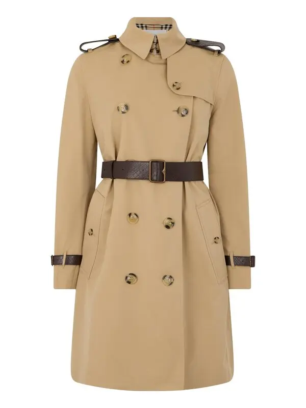 Burberry Double-breasted Cotton Trench Jacket - Beige