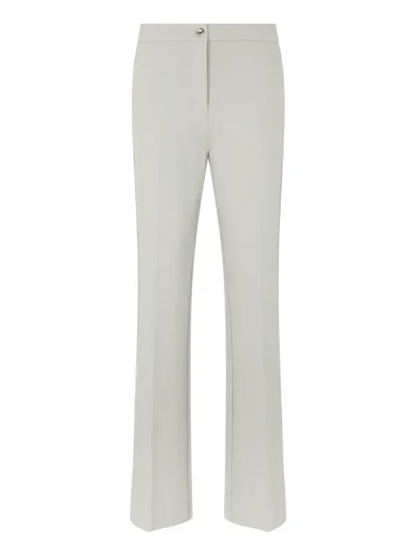 Pinko Viscose Blend Flare Trousers With Button Detail - Grey