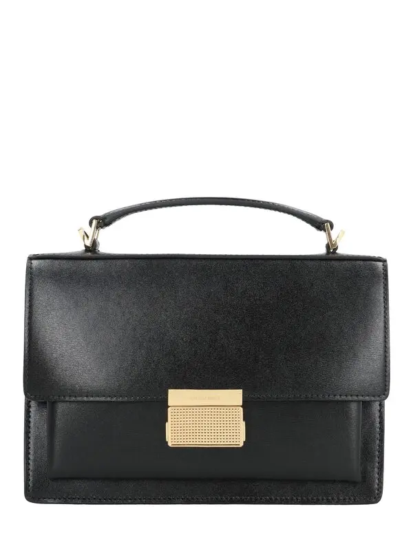 GOLDEN GOOSE Venezia Mini Cow Leather Crossbody Handbag - Black