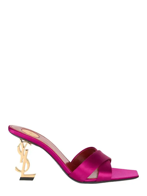 Saint Laurent Opyum Satin Flat Stiletto Sandals - Fuchsia