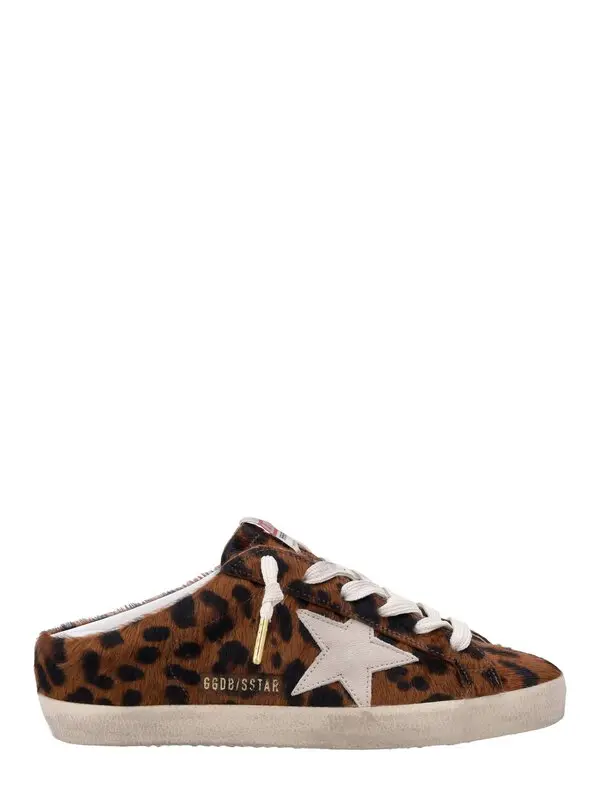 GOLDEN GOOSE Leopard Print Leather Slip-on Sneakers - Beige/brown/leo