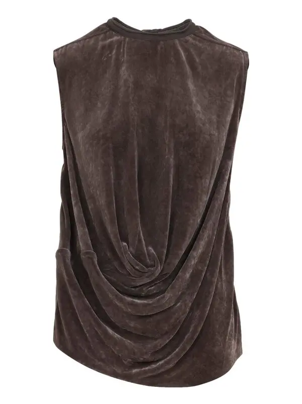 Rick Owens Subhuman Viscose Silk Tank Top - Brown