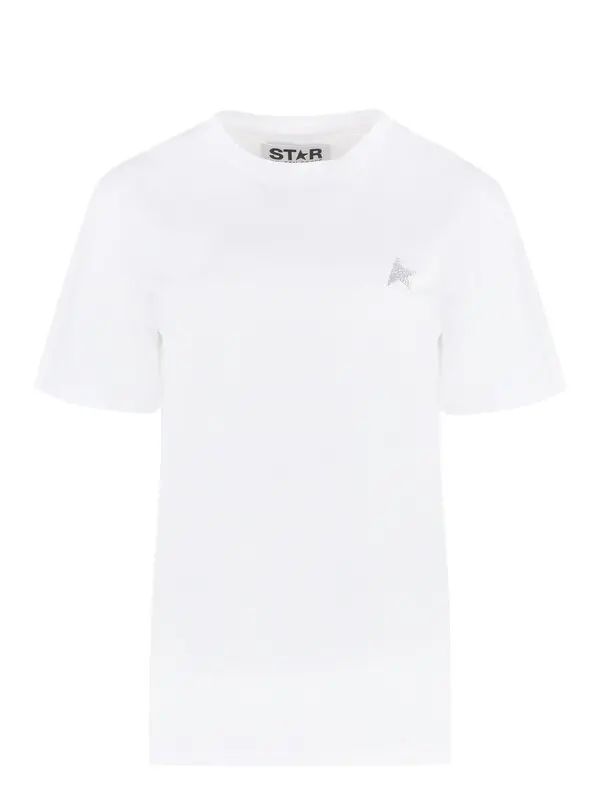 GOLDEN GOOSE Inspired Ribbed Crew-neck Cotton T-shirt - White