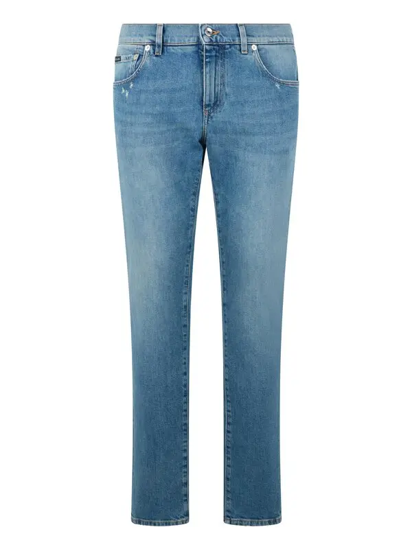 Dolce & Gabbana Slim-fit Cotton Jeans - Light Blue