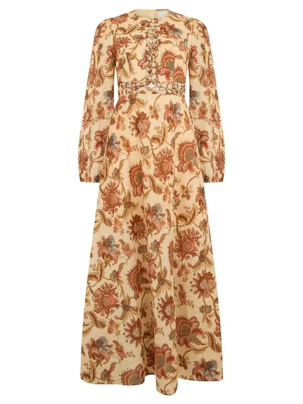 Zimmermann Long Sleeve Floral Print Maxi Dress - Multicolor